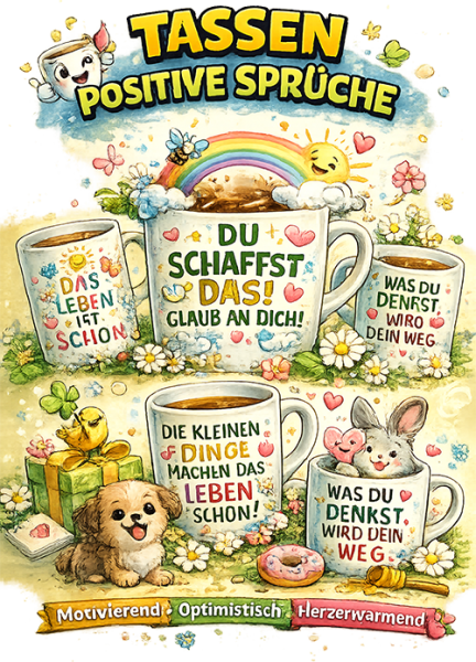 Tassen Positive Sprüche Kaffeebecher Motivation Freude - Heiler-Desig