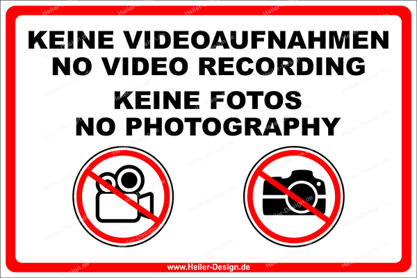 KEINE VIDEOAUFNAHMEN NO VIDEO RECORDING KEINE FOTOS NO PHOTOGRAPHY ...